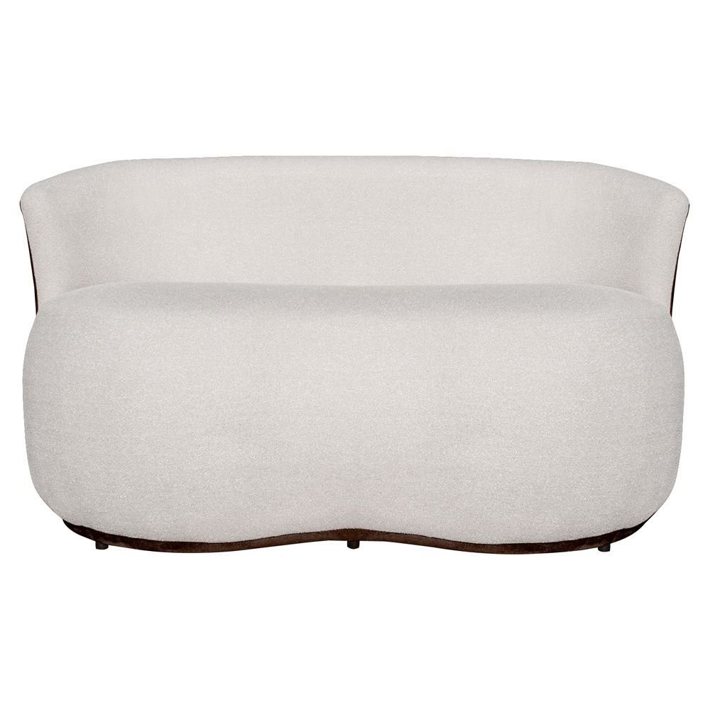 Sofá Namoradeira 2 Lugares Orgânico 130cm Beatriz Bouclê Bege/marrom ...