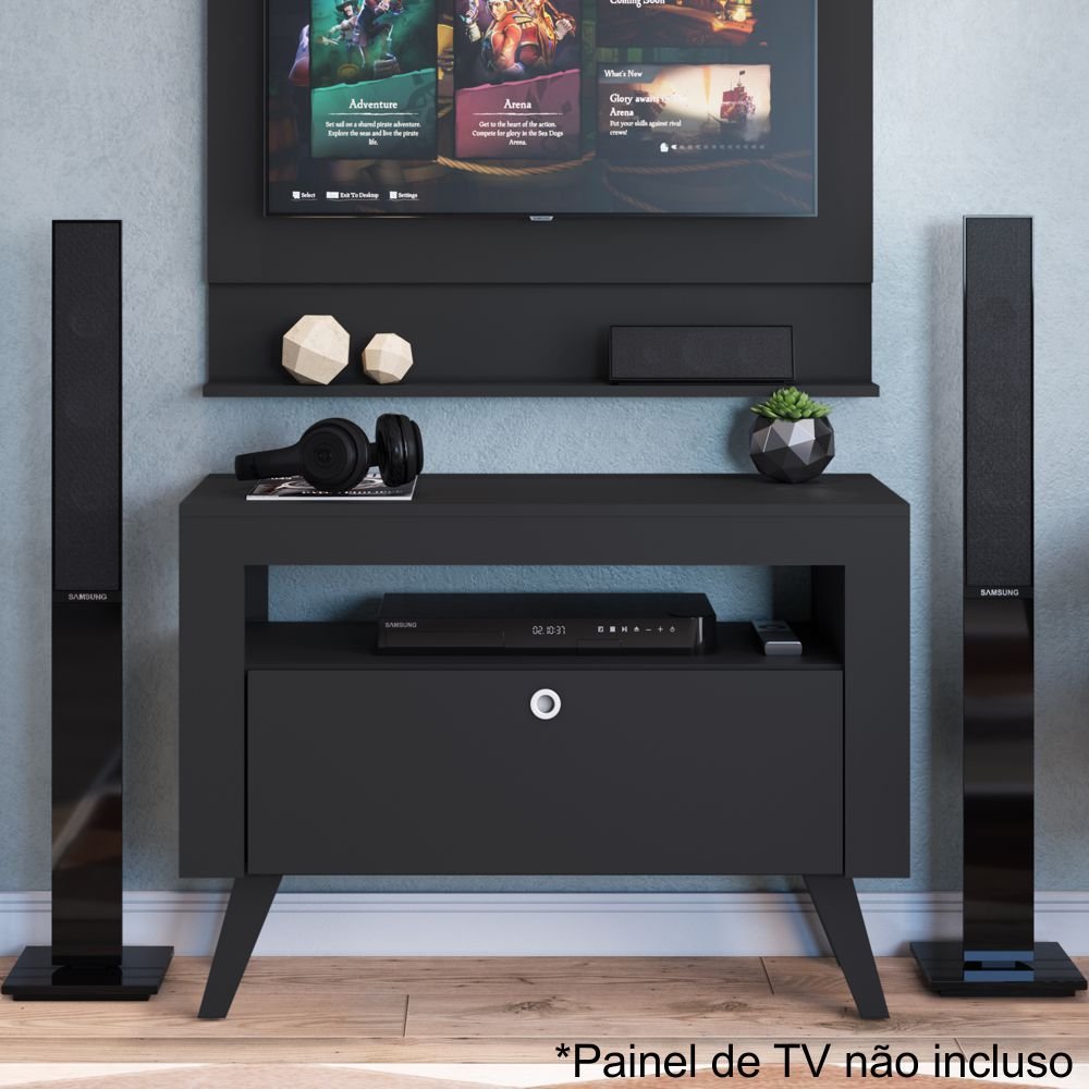 Rack Retrô para TV até 36" 90cm Toronto RA900 Art in Móveis - Preto ...