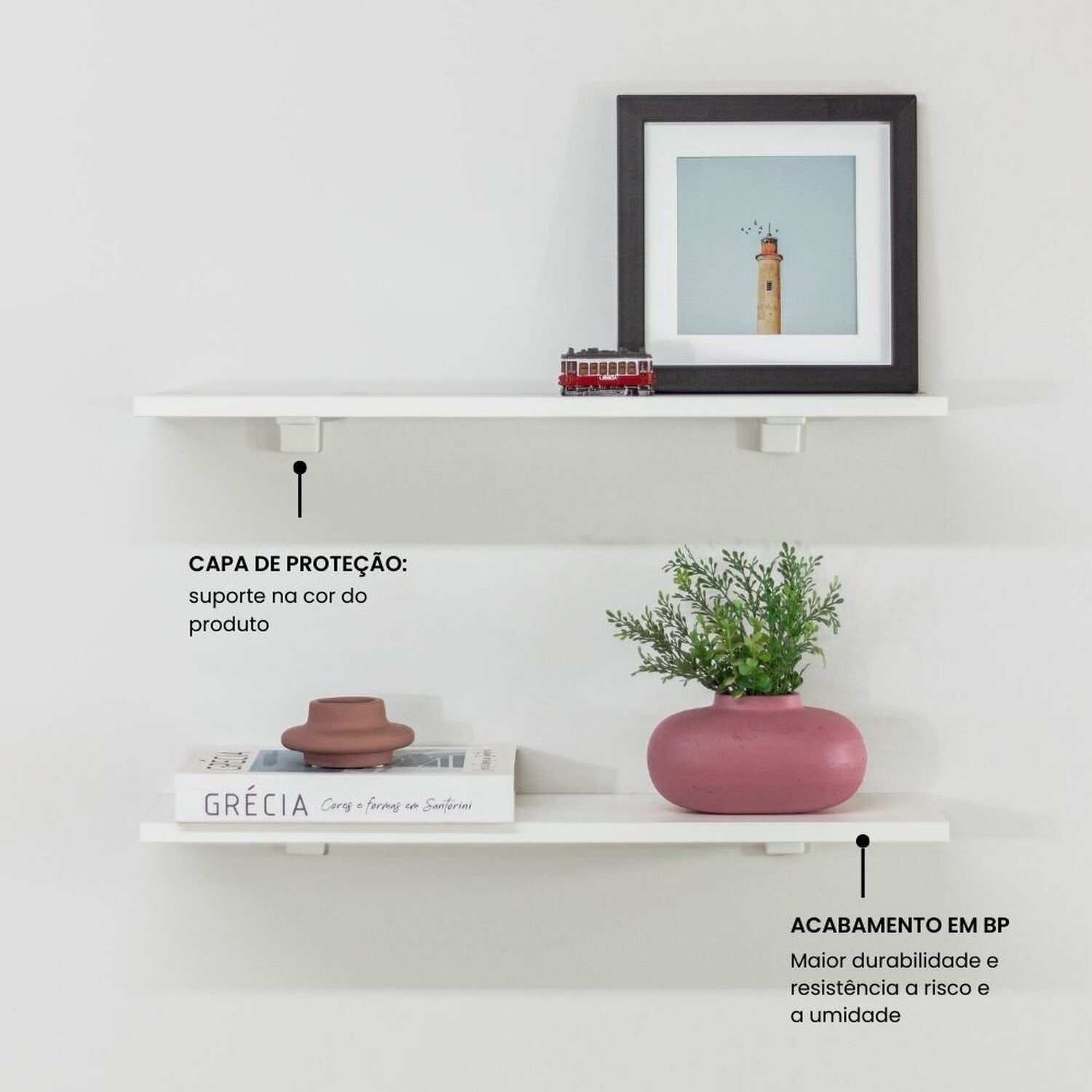 Kit de Prateleiras Elan 600cm X 150cm X 15cm com Suporte Organização ...