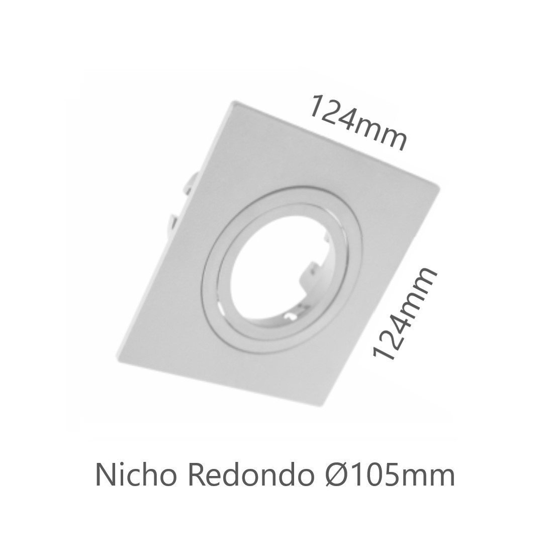 Kit Spot de Embutir Par20 Quadrado Orientável Face Plana Branco MOON 1061067 11 EMBUTIDOS ...