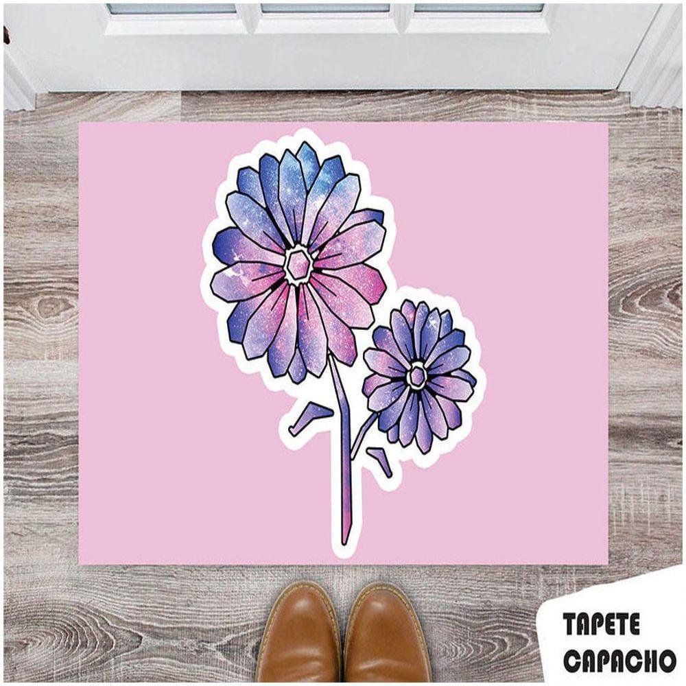 Tapete Capacho Personalizado Flores Universo | MadeiraMadeira