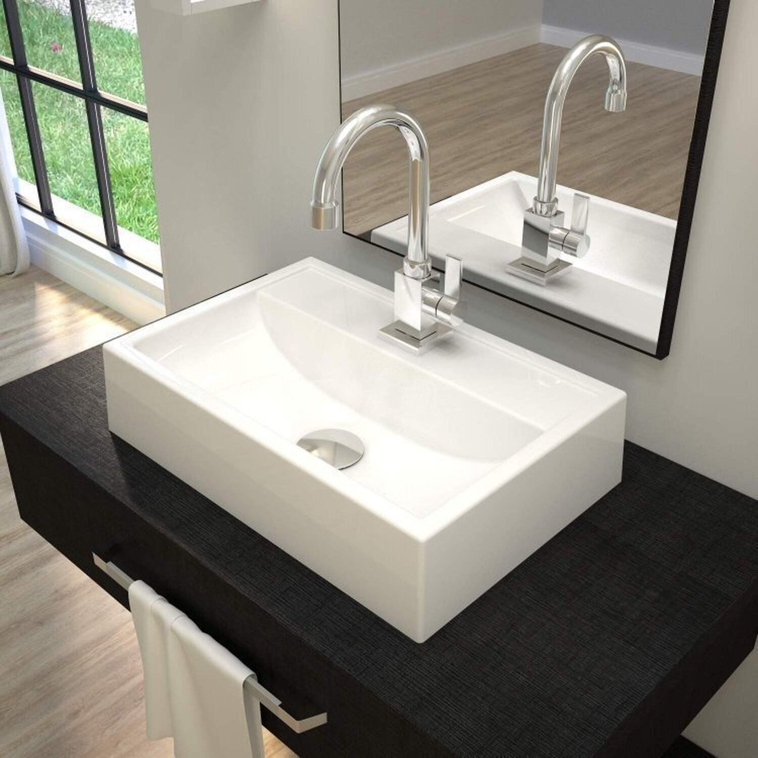 Kit 2 Cubas Q45 Torneira Luxo 1195 Metal Válvula Click 1 Polegada G ...