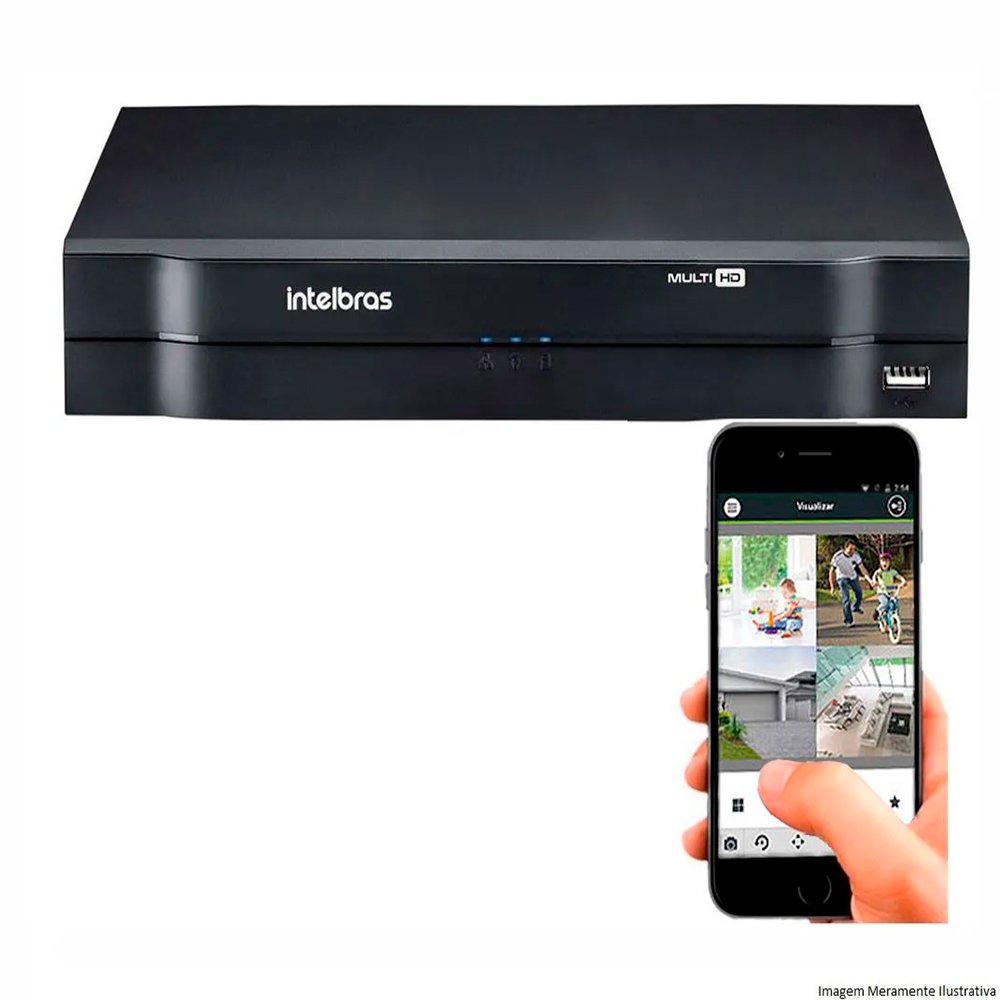 Kit CfTV 6 Câmeras Bullet 1080P DVR 8 Canais Intelbras 1108 Mhdx + HD ...