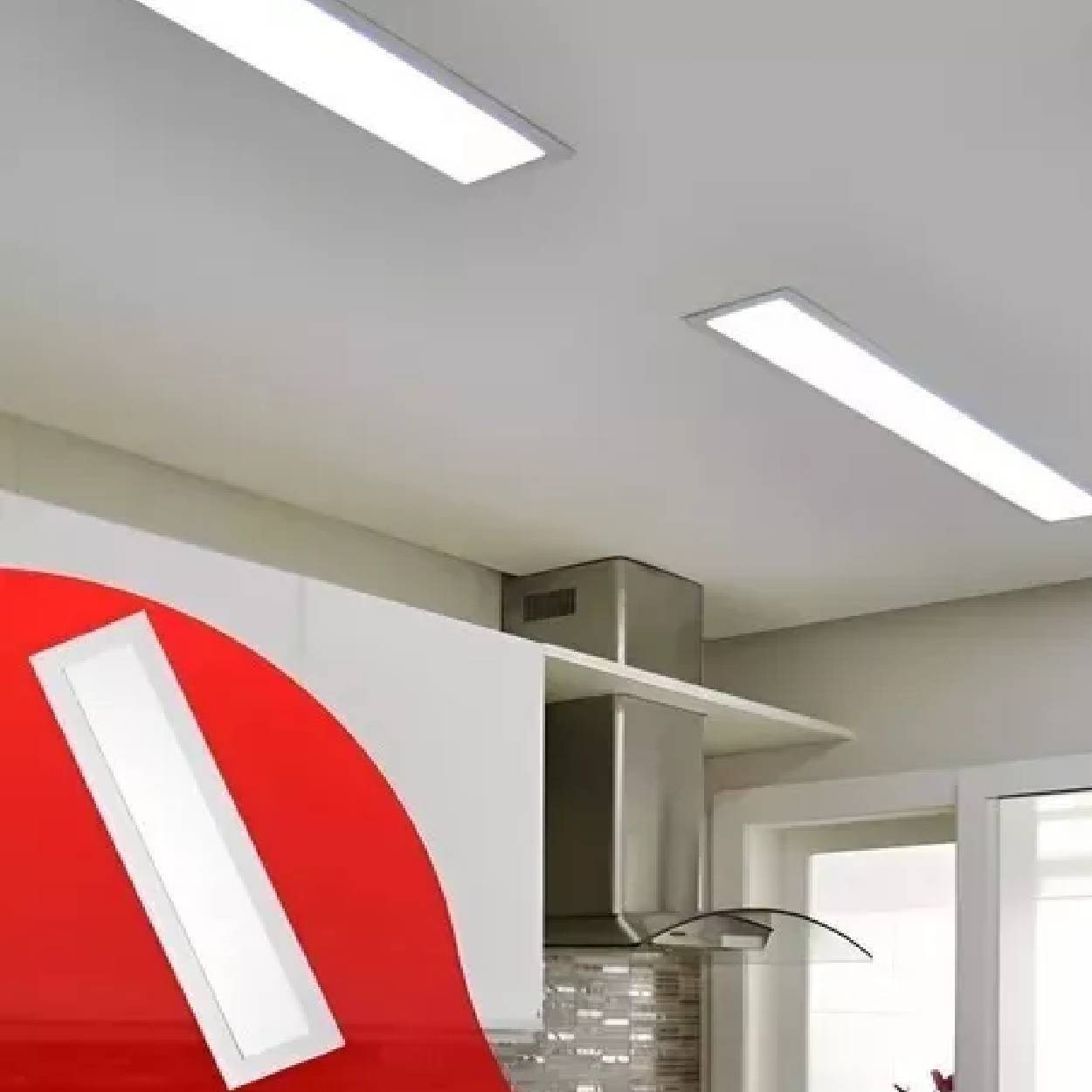 Painel Led Retangular Embutir 36w 120x15cm 4000k Branco Neutro Cx Alta ...