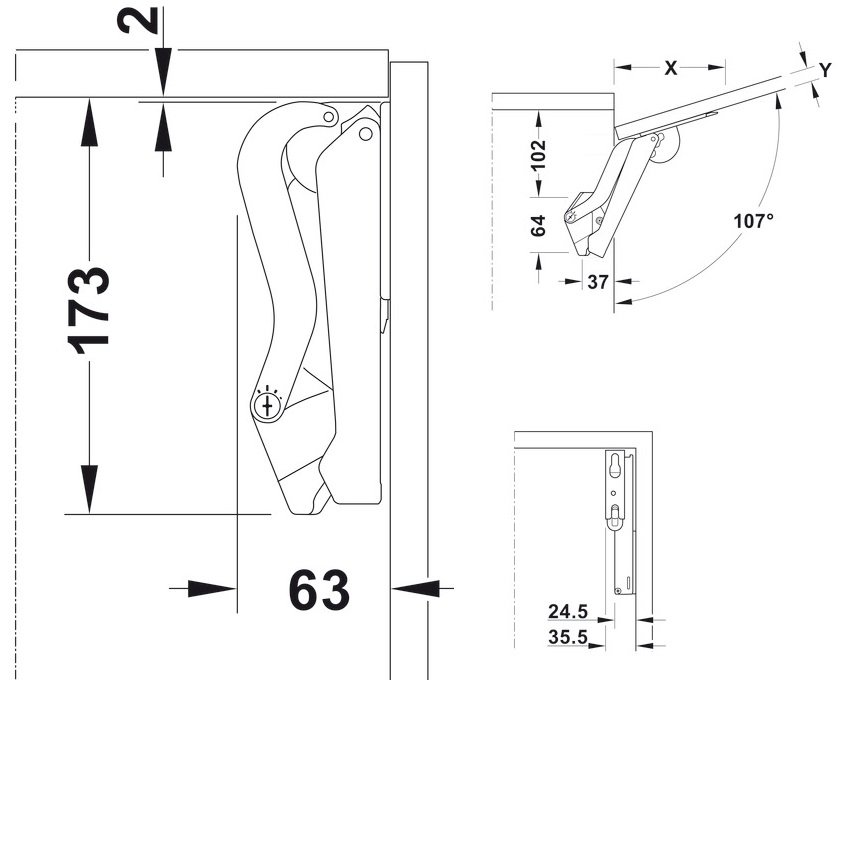 Articulador Hafele Free Space 372.27.768 Força e Cinza / Niquelado ...