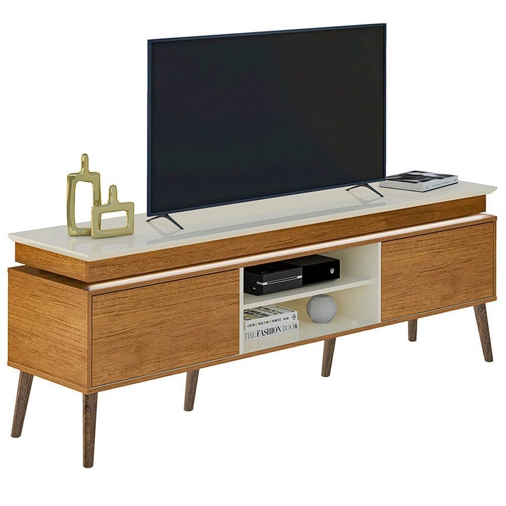 Rack Lumina para Tv até 75 Polegadas 2 Portas Artely Cor Cinamomo Off ...