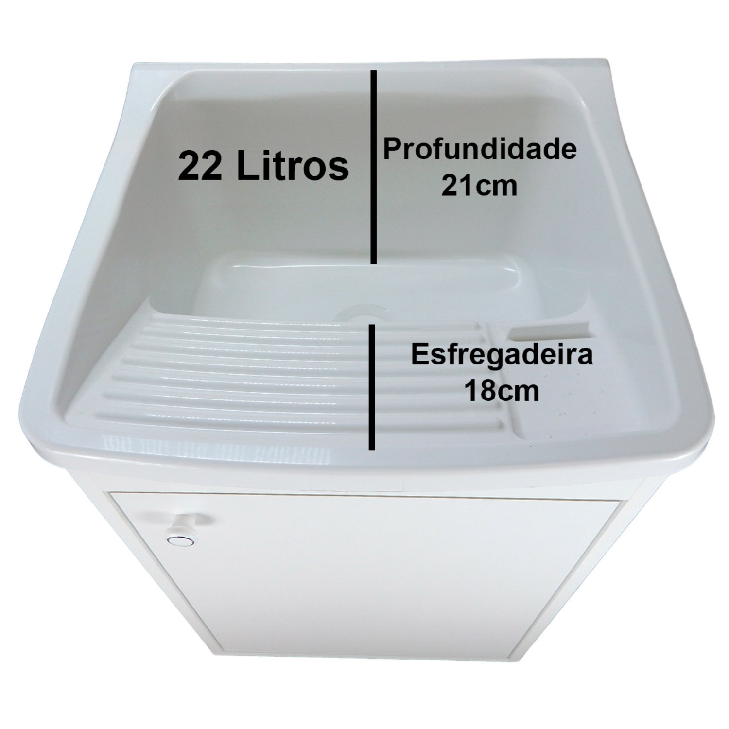 Tanque de lavar Roupa Pequeno 22L com Gabinete MDF Montado Cor: Tanque ...