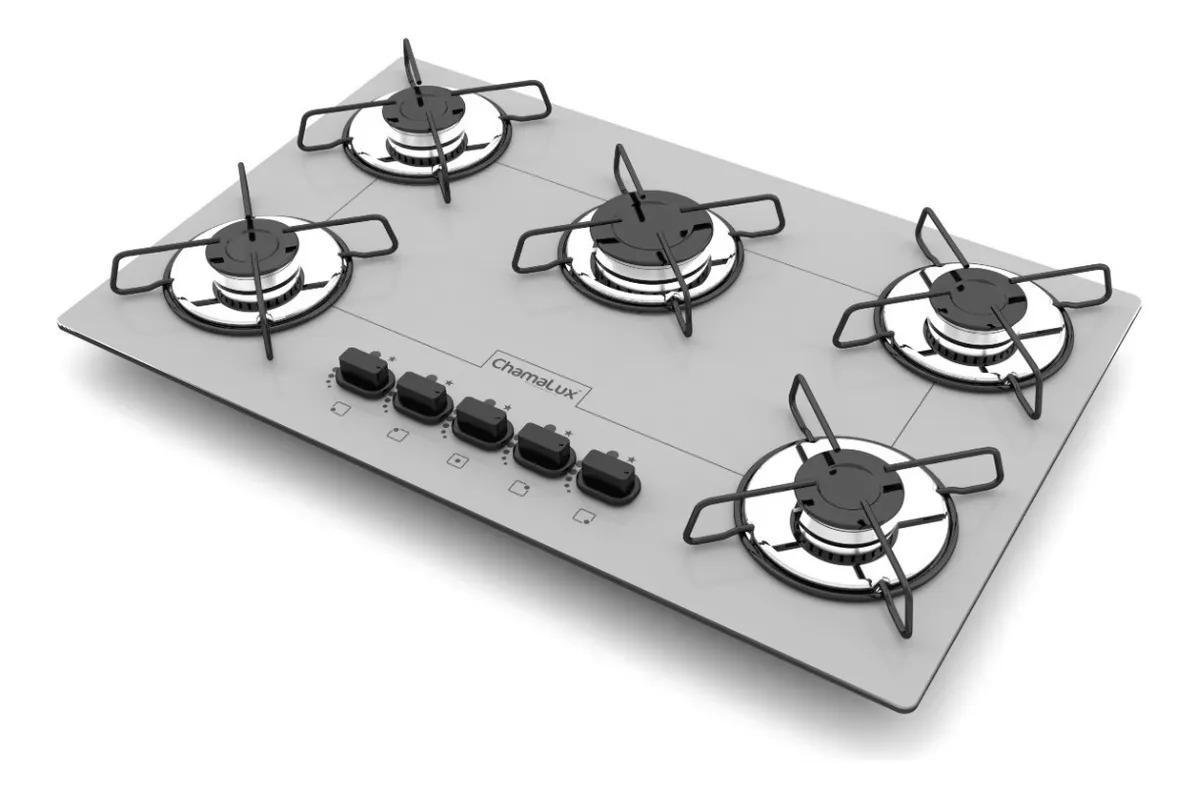 Cooktop Fogão Ultra Chama Bivolt 5 Bocas Chamalux - Branco | MadeiraMadeira