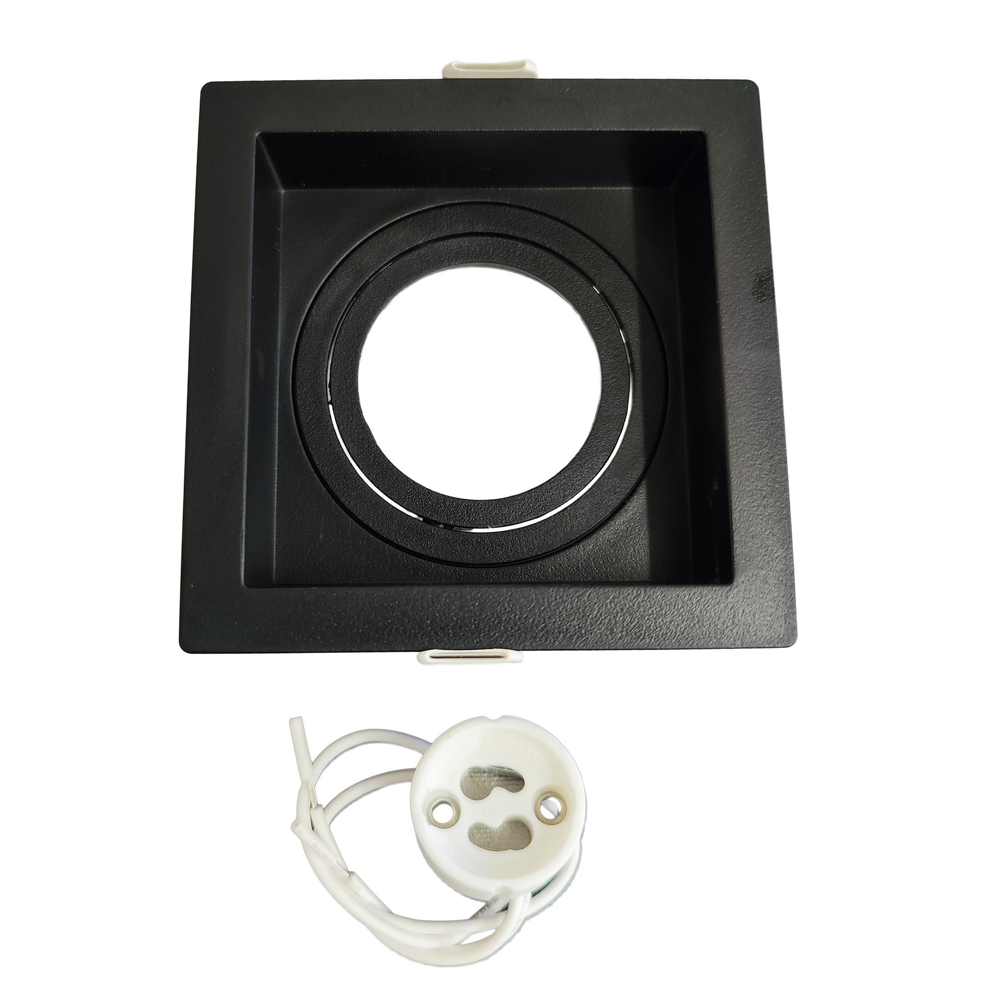 Spot de Embutir Embutido de Teto MR16 Quadrado Recuado Preto | MadeiraMadeira