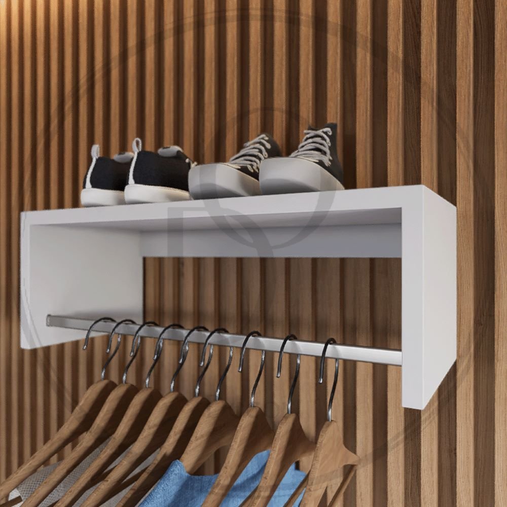 Suporte De Parede Expositor Wood On Design Cabideiro multiuso aéreo | MadeiraMadeira