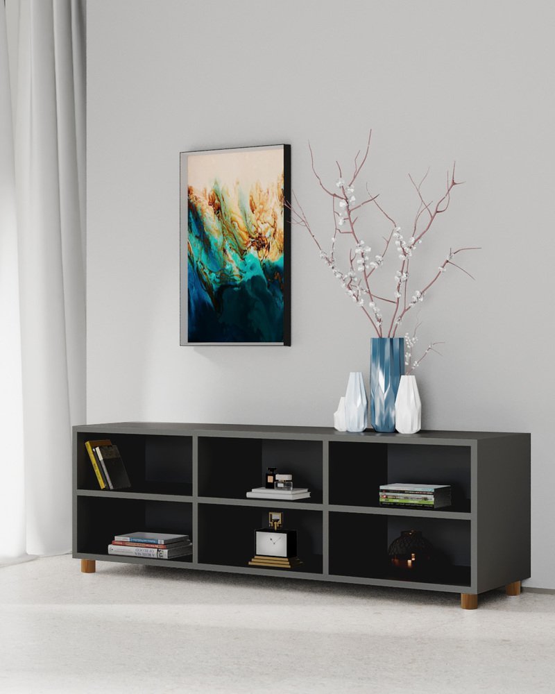 Rack MOD preto 140cm | MadeiraMadeira