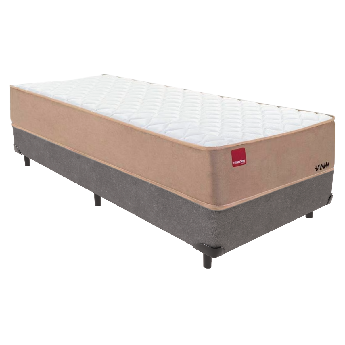 Cama Solteiro + Box Cinza Havana 26 Pikolin 88X188 | MadeiraMadeira