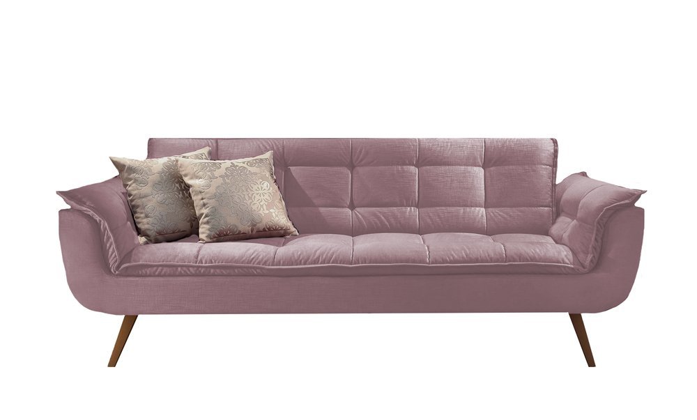 Sofá 2 Lugares Rosé em Veludo 1,76m Taurus | MadeiraMadeira