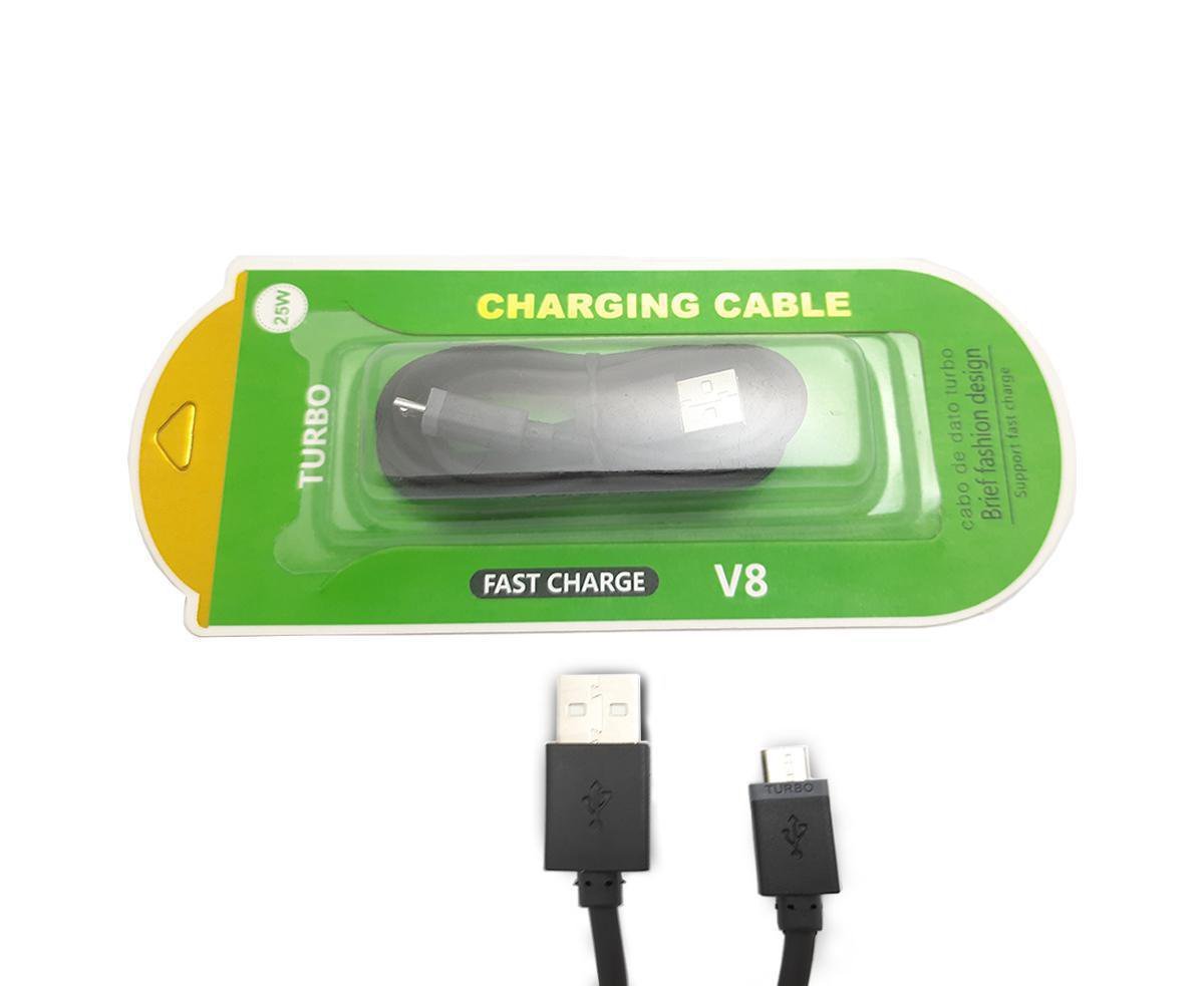 Cabo Usb Turbo 25W V8 - Micro Usb De 1 Metro | MadeiraMadeira