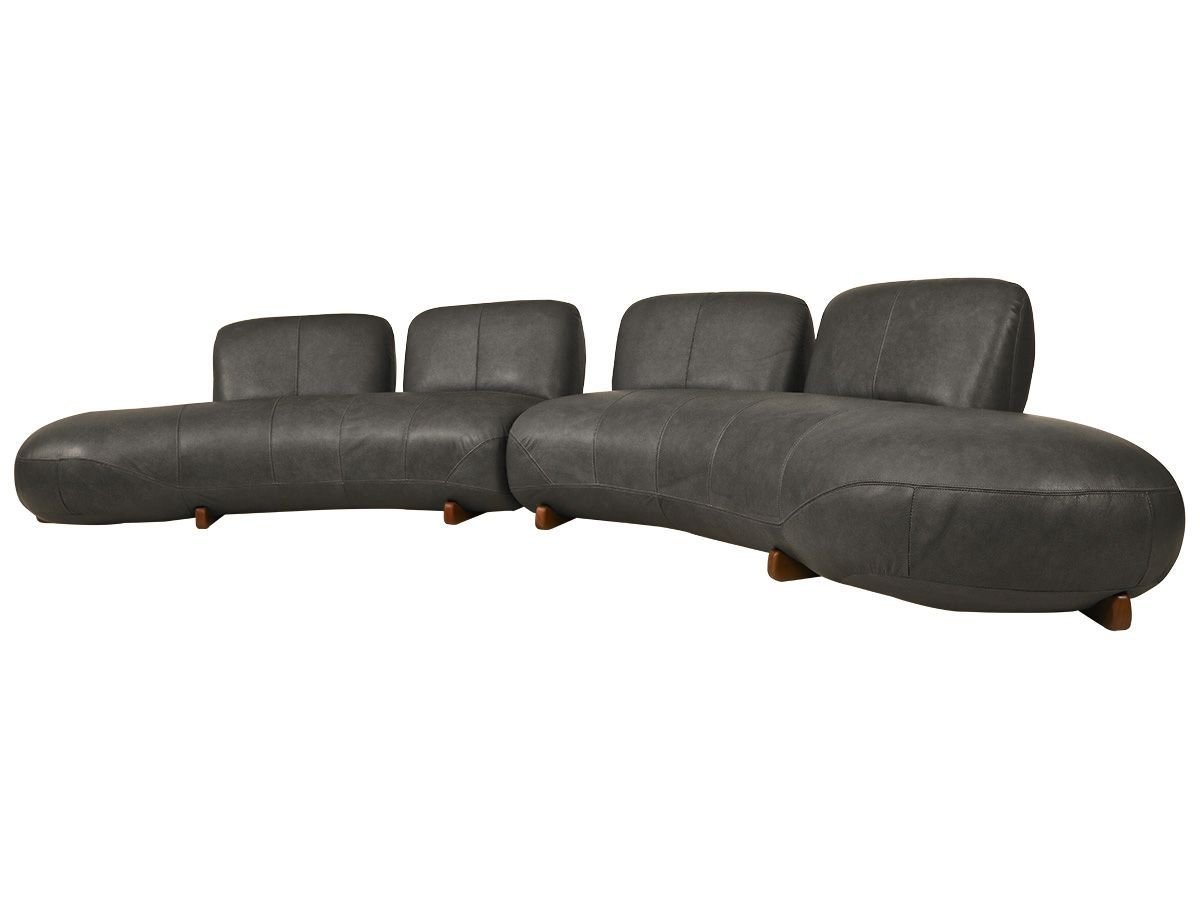 Sofá de Couro Onix Big Chaise 4,20 M Soft Charcoal - Mempra ...