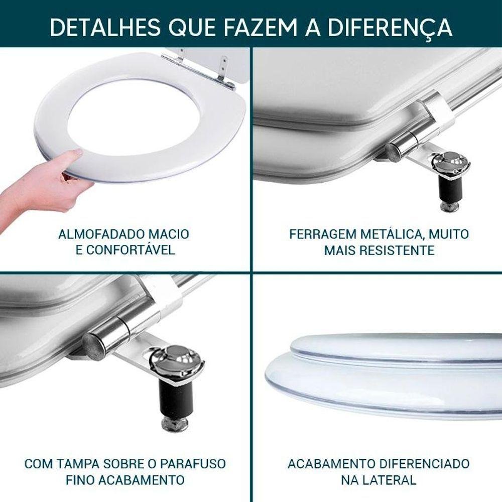 Assento Sanitario Almofadado Eco Branco Para Vasos Celite | MadeiraMadeira