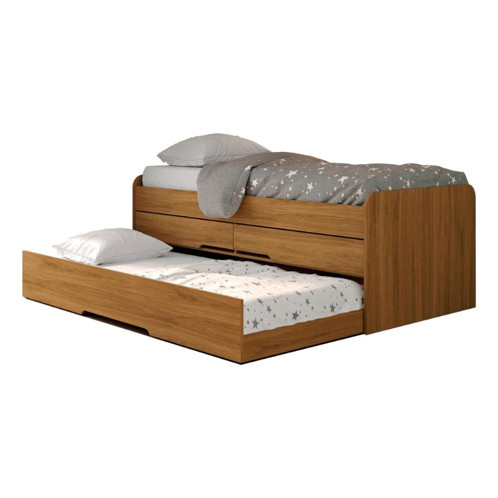 Cama Bibox Solteiro Juliette 2 Gavetas Camaru Robel Moveis | MadeiraMadeira