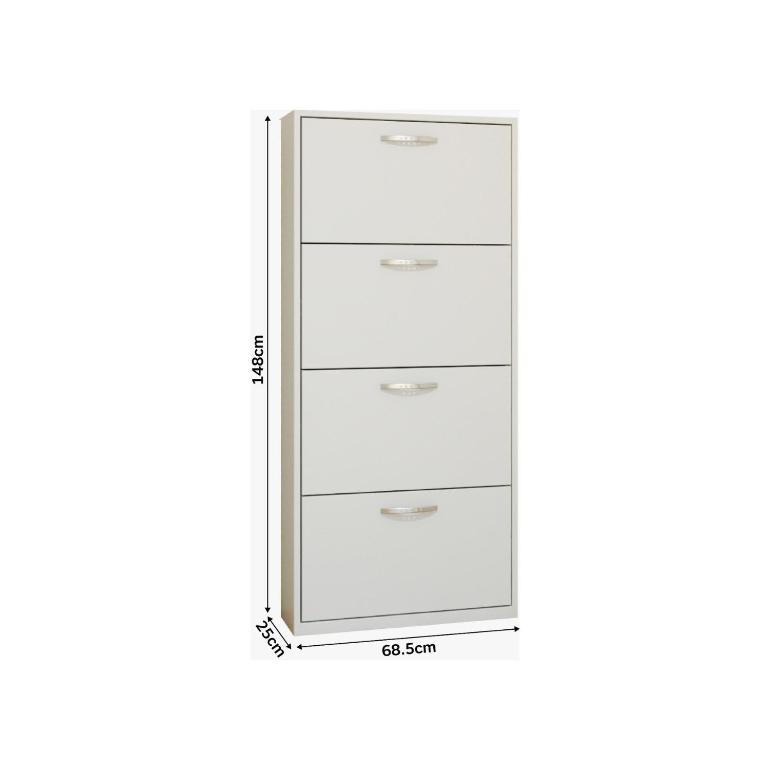 Sapateira Compacta Canela 4 Portas 148cm X 25cm X 68.5 Cm | MadeiraMadeira
