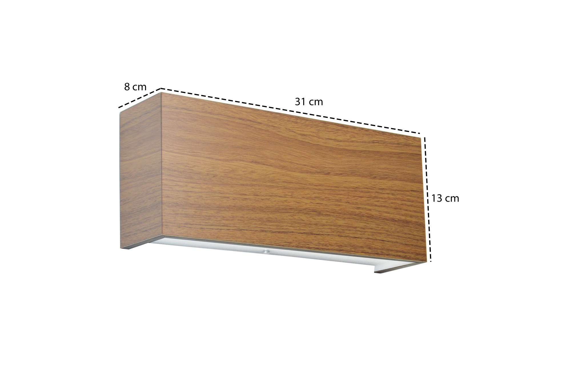 Arandela Madeira Louro Freijó Luz Indireta C/ Difusor.:Freijó ...