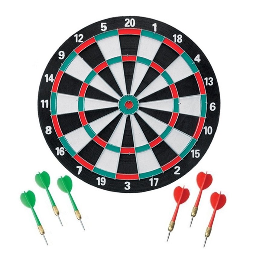 Jogo De Dardo 2 Em 1 Alvo Dupla Face 38cm Com 6 Dardos | MadeiraMadeira