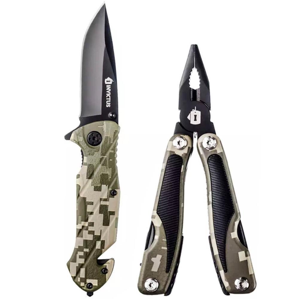 Kit Alicate Multitool Invictus Precision e Canivete Tático Militar Invictus Squad Inox 420 ...