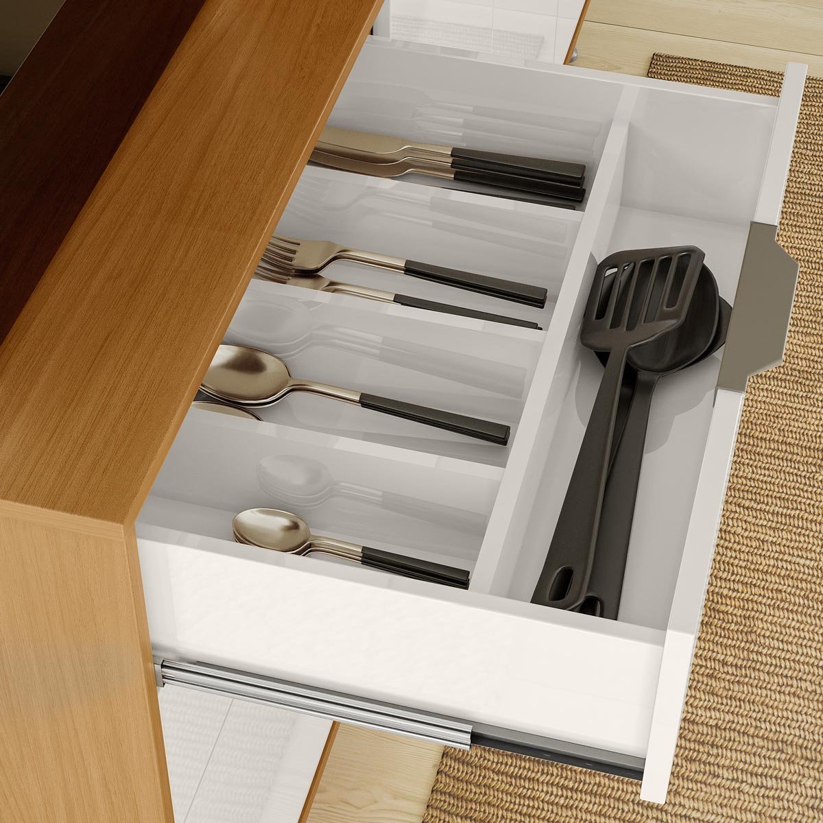 Armário Cozinha Compacta Viena Tauari/Off White 8 portas 2 Gavetas Adega para 4 Garrafas e Pés ...