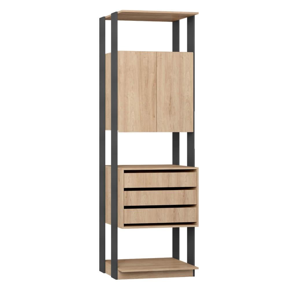 Estante Closet 1006 com 2 Portas 3 Gavetas Carvalho/Espresso ...