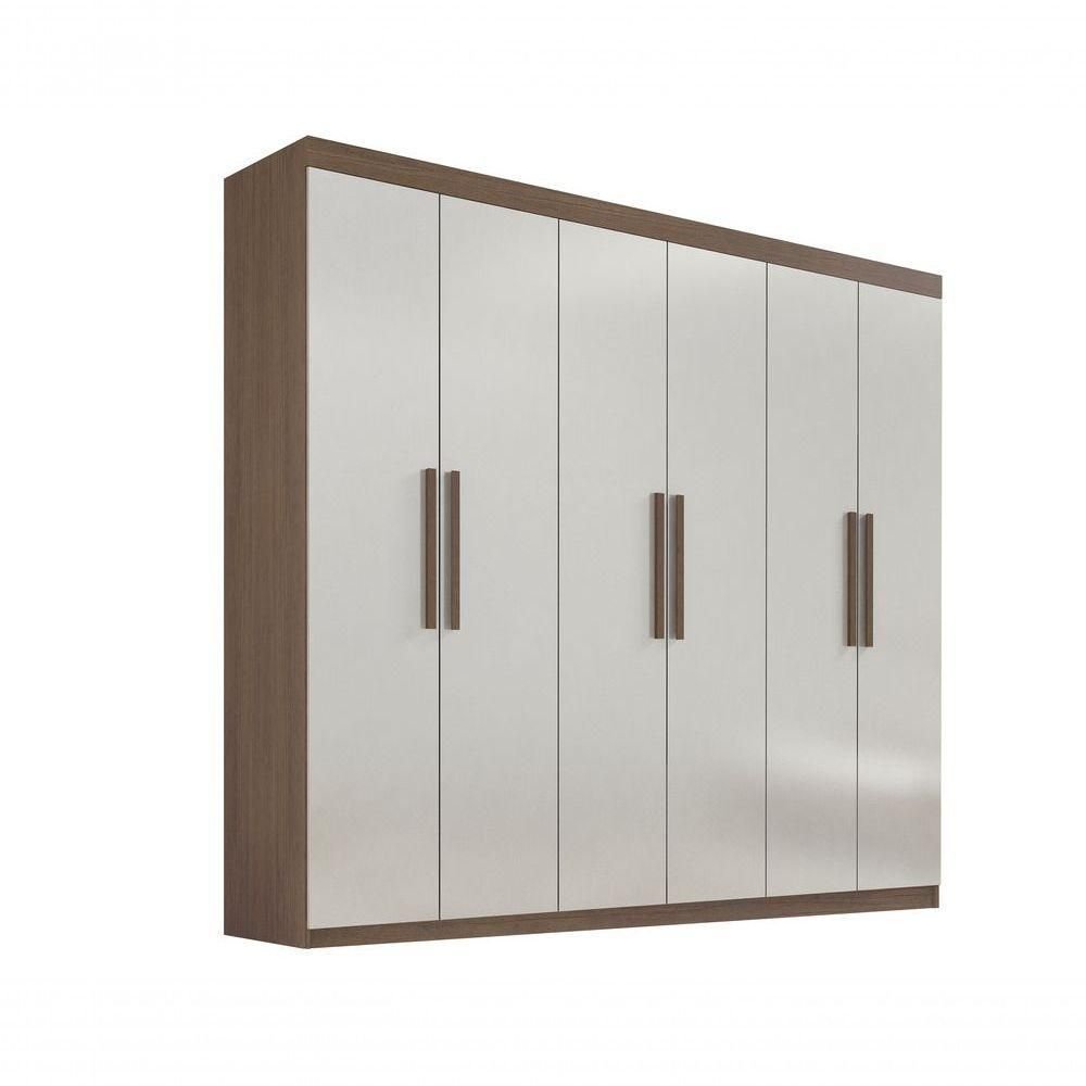 Guarda Roupa Casal 6 Portas Leblon com Pés D' Doro Castanho/off White ...