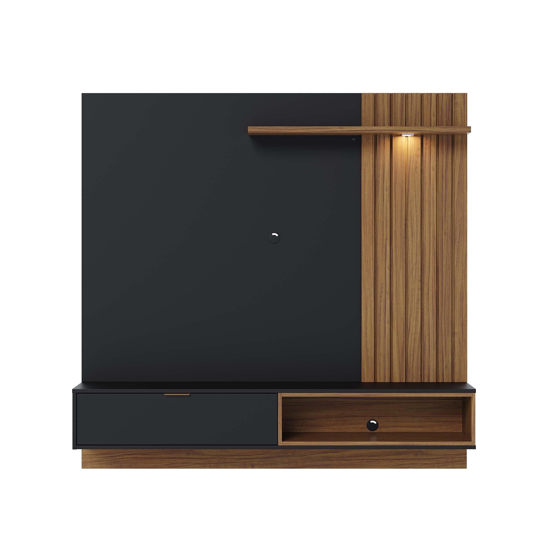 Painel para Tv Suspenso Tocantins 1.6 Preto Acetinado Noce Milano com ...