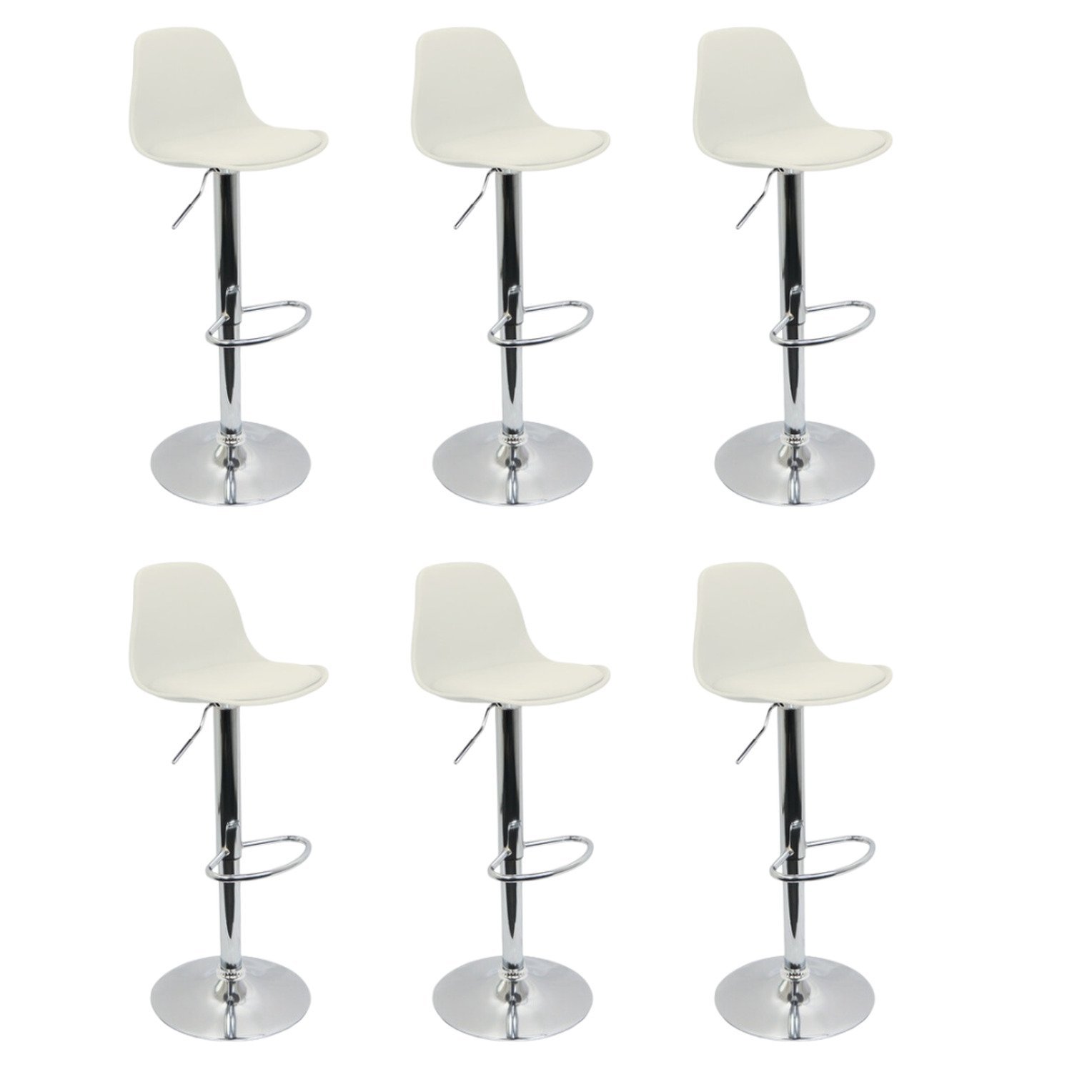Conjunto 6 Banquetas Joly Eames Base Giratória | MadeiraMadeira