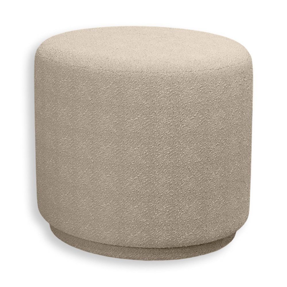 Puff Orgânico Beatriz Boucle Elegante Luxuoso Redondo - 7 Decor Bege ...