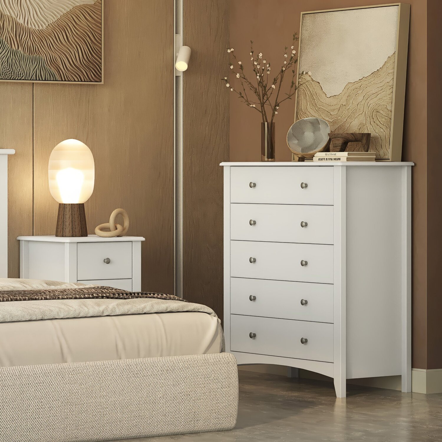 Cômoda em Mdf 5 Gavetas - Olivia 40cm X 80,1 Cm X 94,6 Cm | MadeiraMadeira