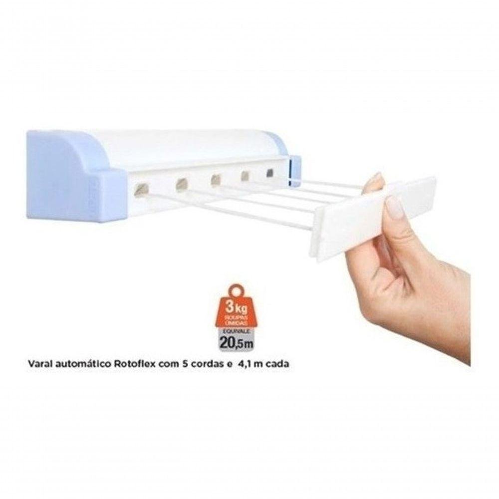 Varal Retrátil Secalux 5 Cordas 4,1m Ideal para Secar Roupa na Parede ...