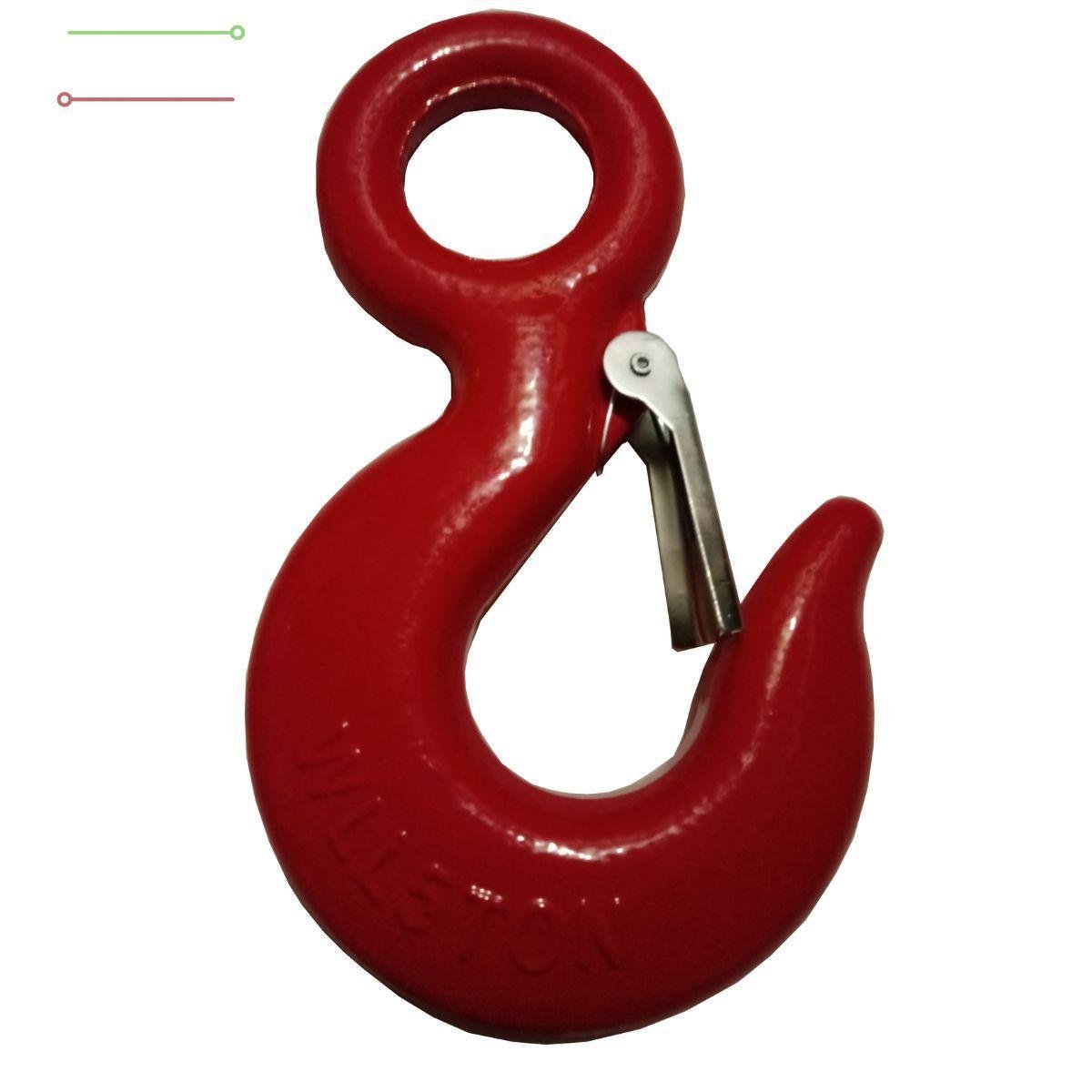 Gancho Olhal Cabo Aço com Trava 5,0 Ton Aço Carbono Forjado ...