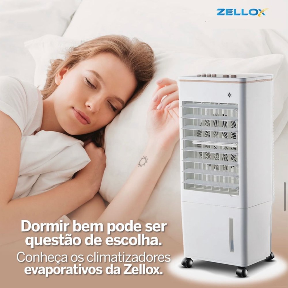 Climatizador de Ar Portátil Umidificador 8 Litros 4 Funções 65w Zellox ...