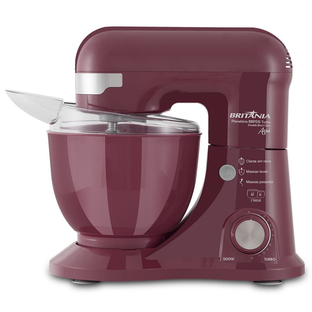 Batedeira Planetária BBP515 Double Bowl Glass Turbo Açai 500W 127V ...