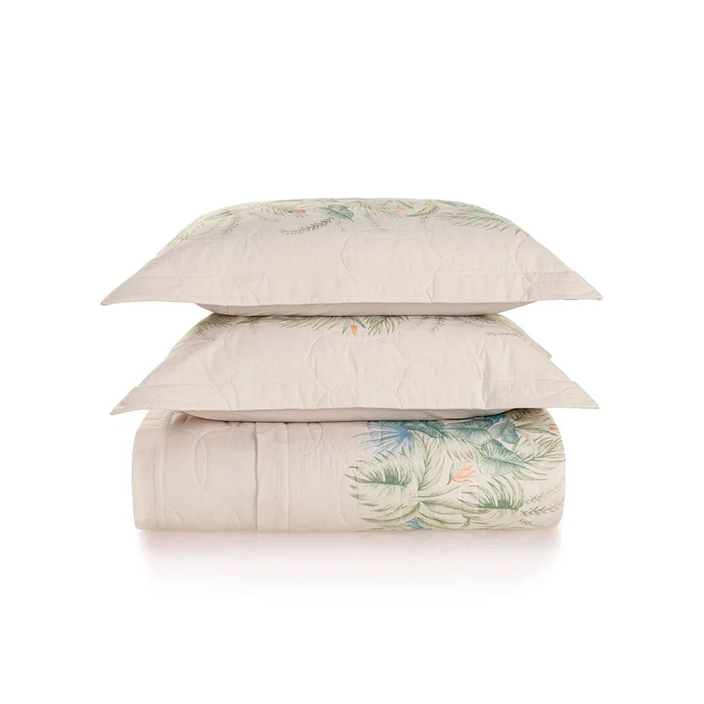 Jogo de Colcha Queen Lissa com 2 Porta Travesseiros 150 Fios 100% ...