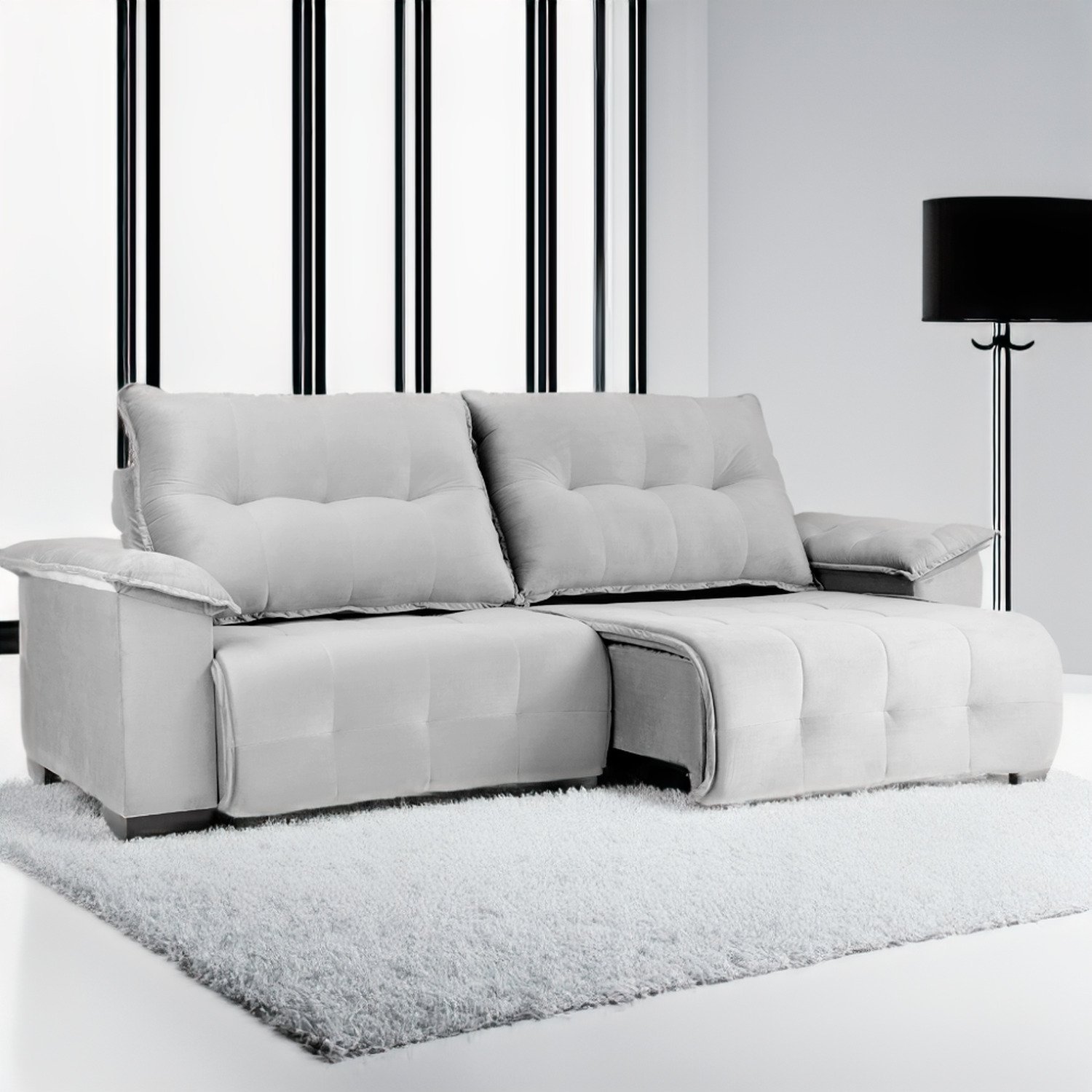 Sofá Retrátil e Reclinável 4 Lugares 230 Cm Maserati | MadeiraMadeira