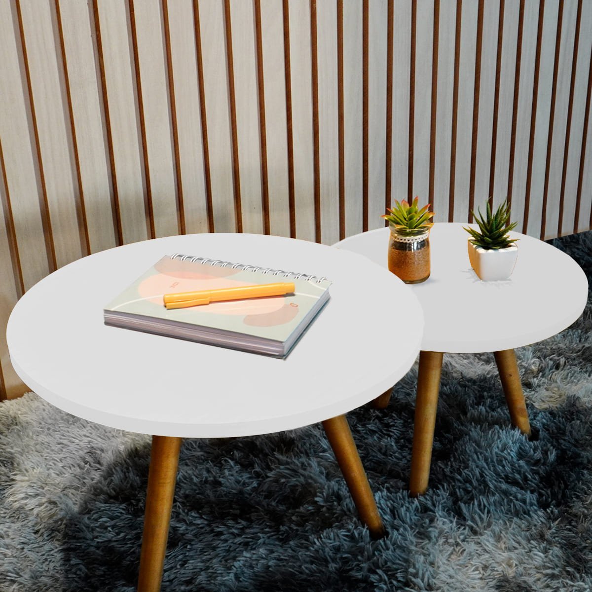 Mesa de Centro para Sala Pés de Madeira Decorativa Branco | MadeiraMadeira