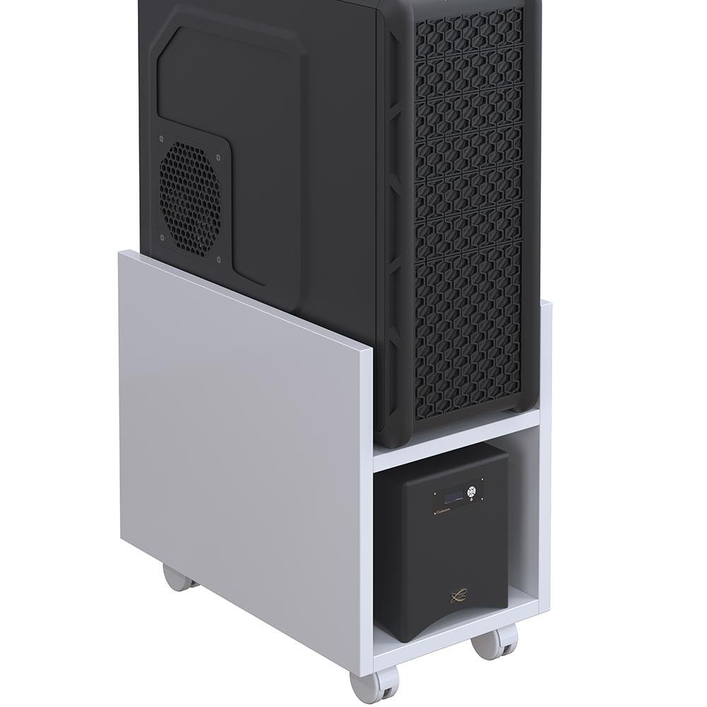 Suporte Para Cpu E Nobreak Com Rodízios Guide L03 Branco - Lyam Decor | MadeiraMadeira