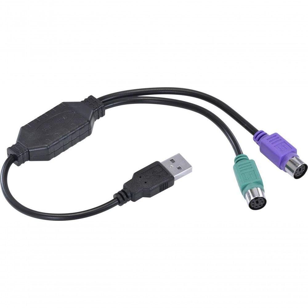Cabo Adaptador Ps2 Fêmea X Usb Macho 30 Cm - Usbps-2 | MadeiraMadeira