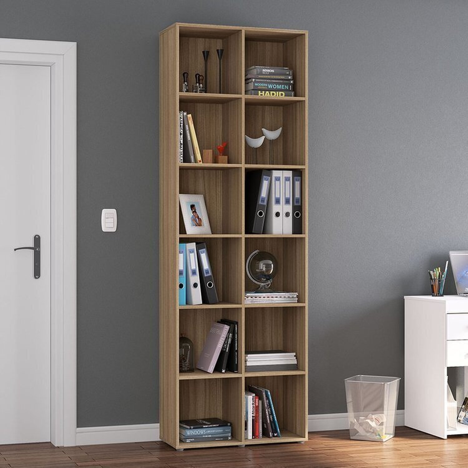 Kit Estante para Livros com 12 Nichos 221cmx148cm Caracol | MadeiraMadeira