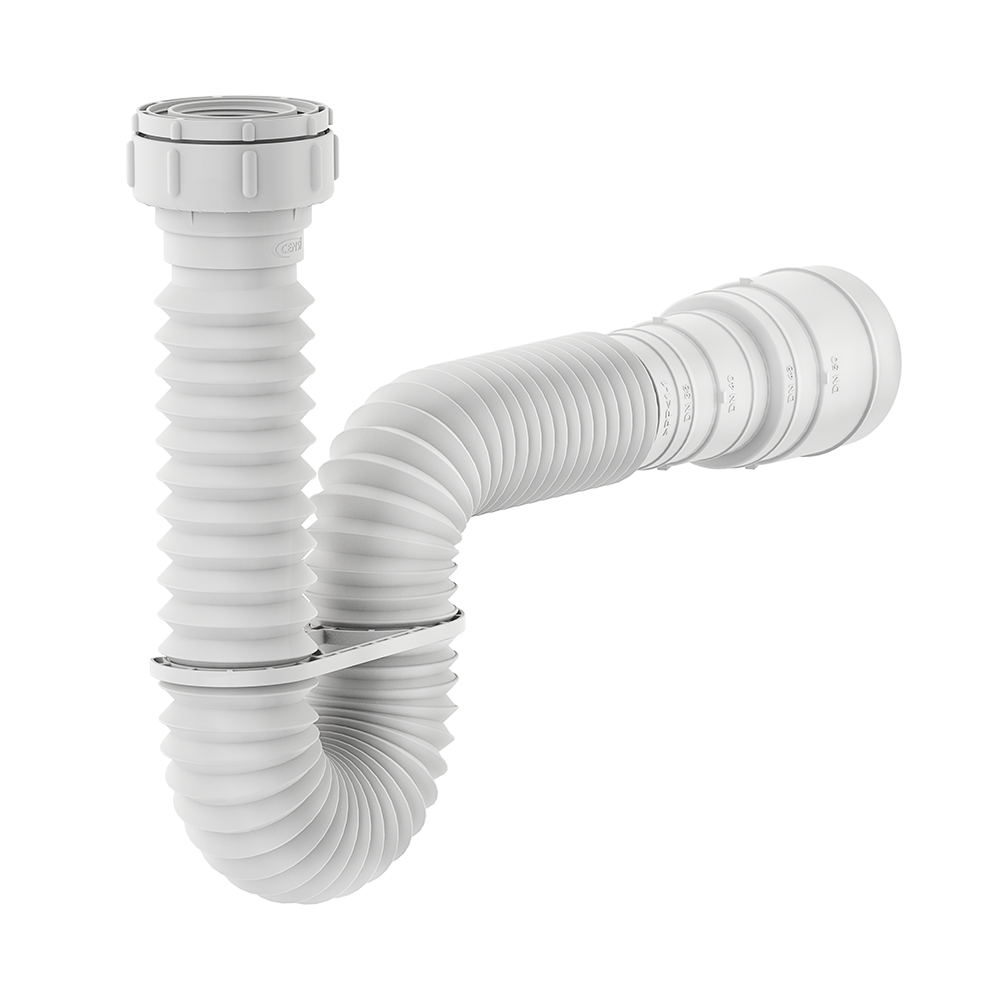 Sifão Tubo Extensível 110cm com Suporte Branco Censi | MadeiraMadeira