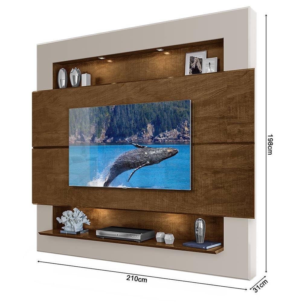 Painel Tv 75 Polegadas com Luzes Led Milão Malbec Off White ...