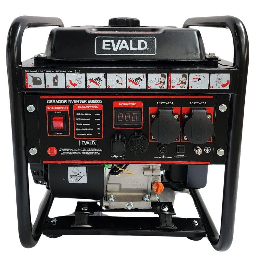Gerador de Energia Gasolina 4,5 Kva Inverter Digital Eg5000i 220v Evald ...