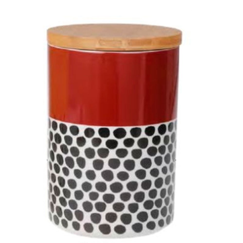 Pote de Cerâmica e Tampa de Madeira Pamela BTC Decor | MadeiraMadeira