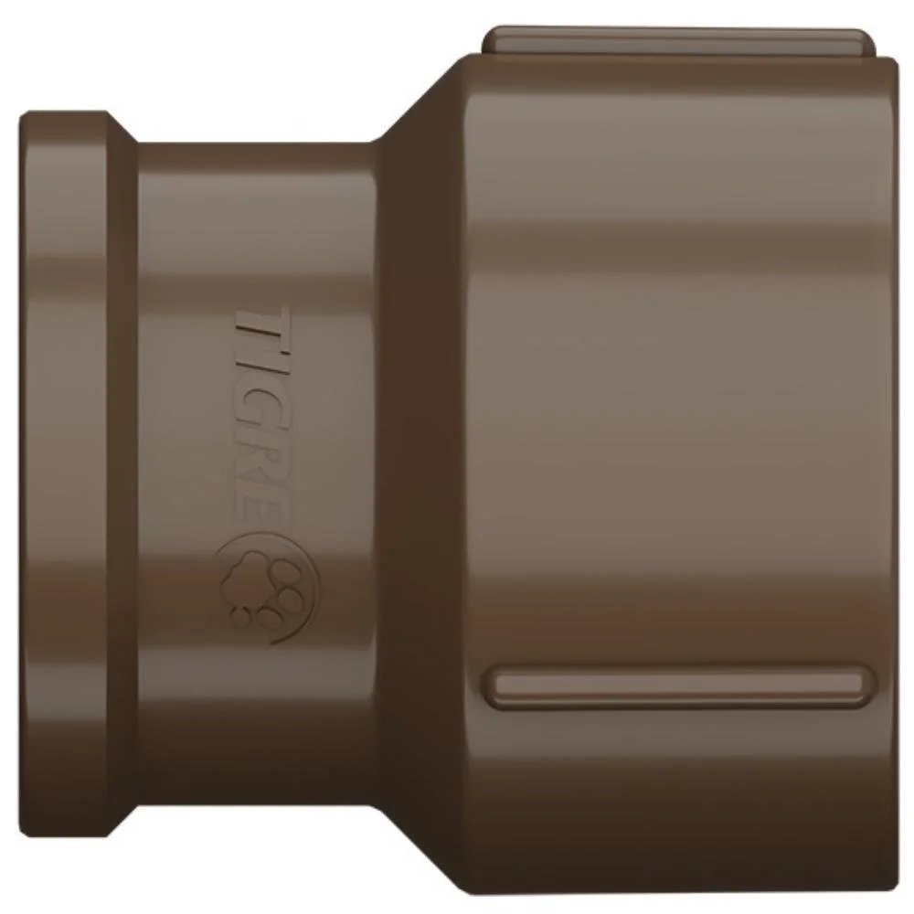 Luva Soldável com Rosca Roscável Pvc Marrom para Canos Tubos Água Fria ...