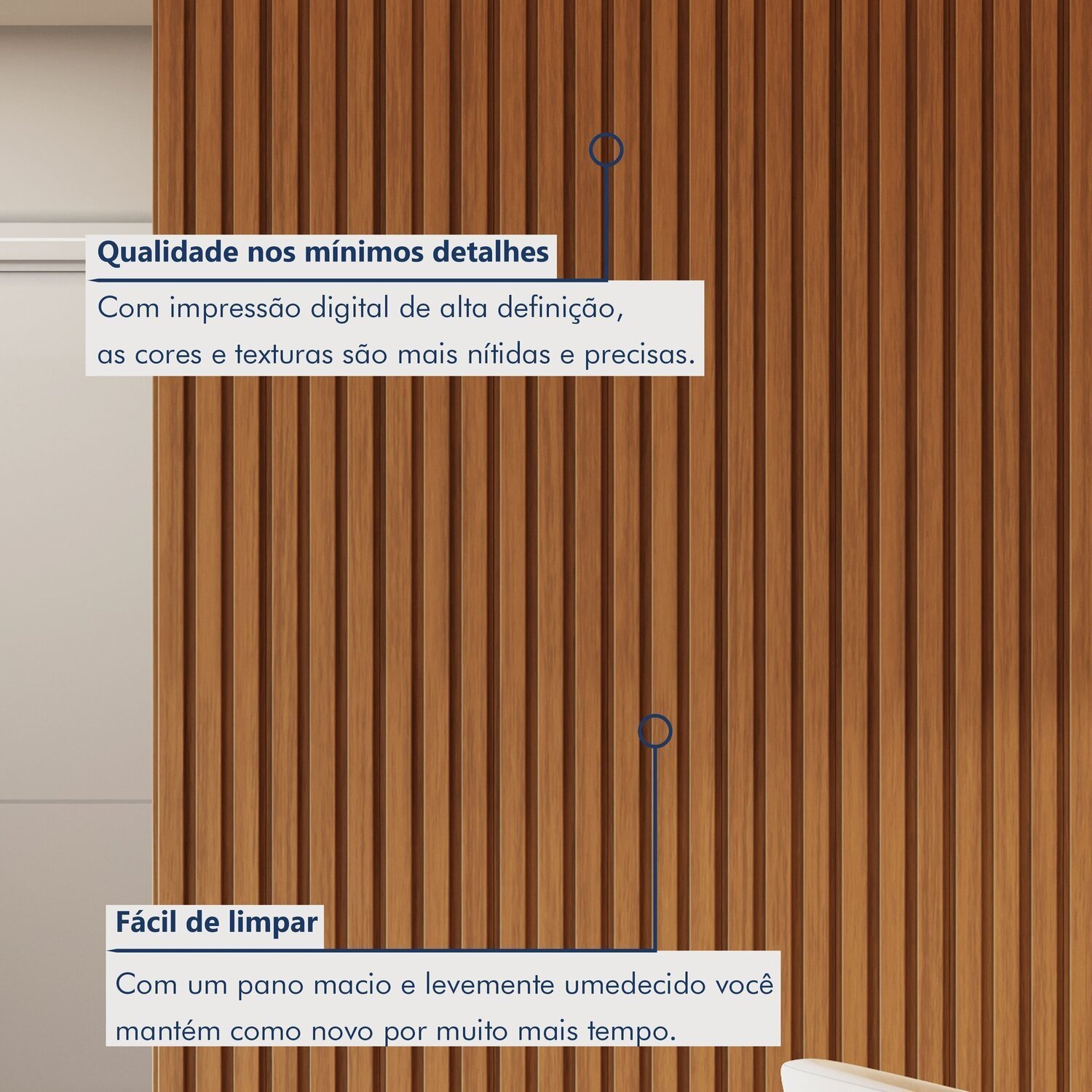 Painel Ripado Milão 2,50x2,32x3,3mm(5,8)m² Ecorevest | MadeiraMadeira