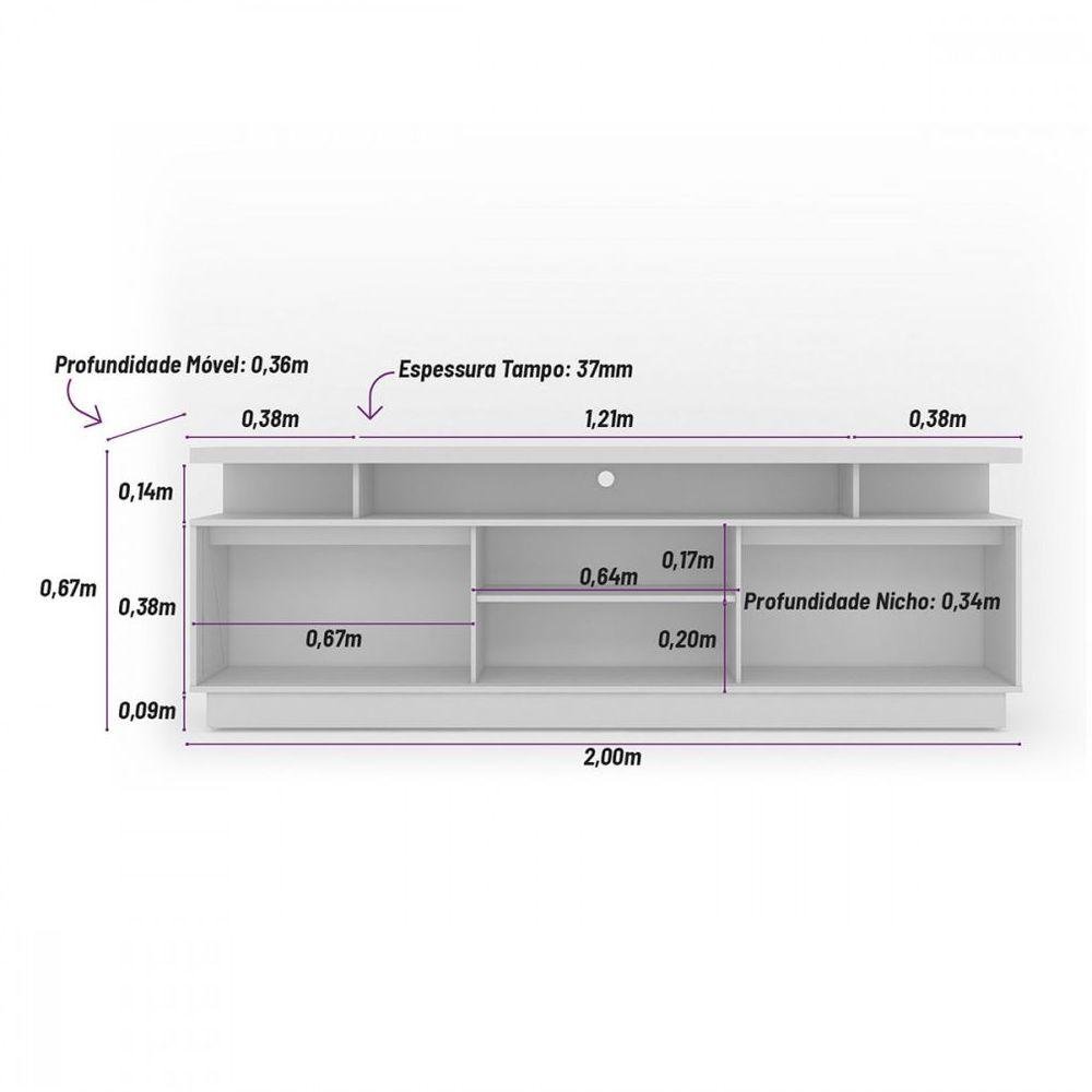 Rack Para Tv 70 " Croácia Amendoa | MadeiraMadeira