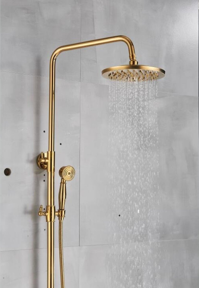 Chuveiro Vintage Monocomando Dourado Brilhante Luxuosa | MadeiraMadeira